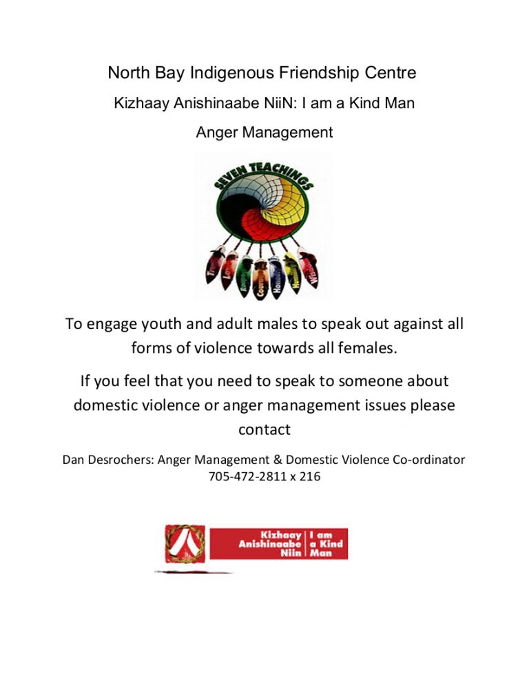 Anger Management Contact – North Bay Indigenous Friendship Centre