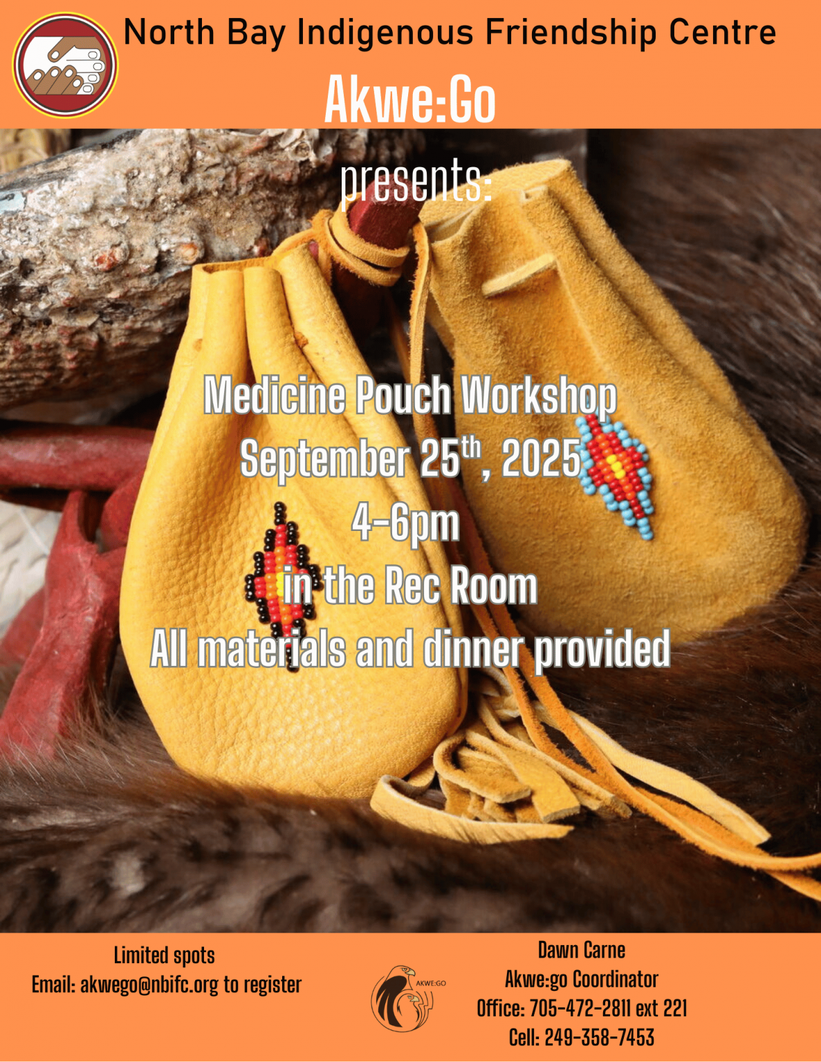 Akwe:go Medicine Pouch Workshop – North Bay Indigenous Friendship Centre